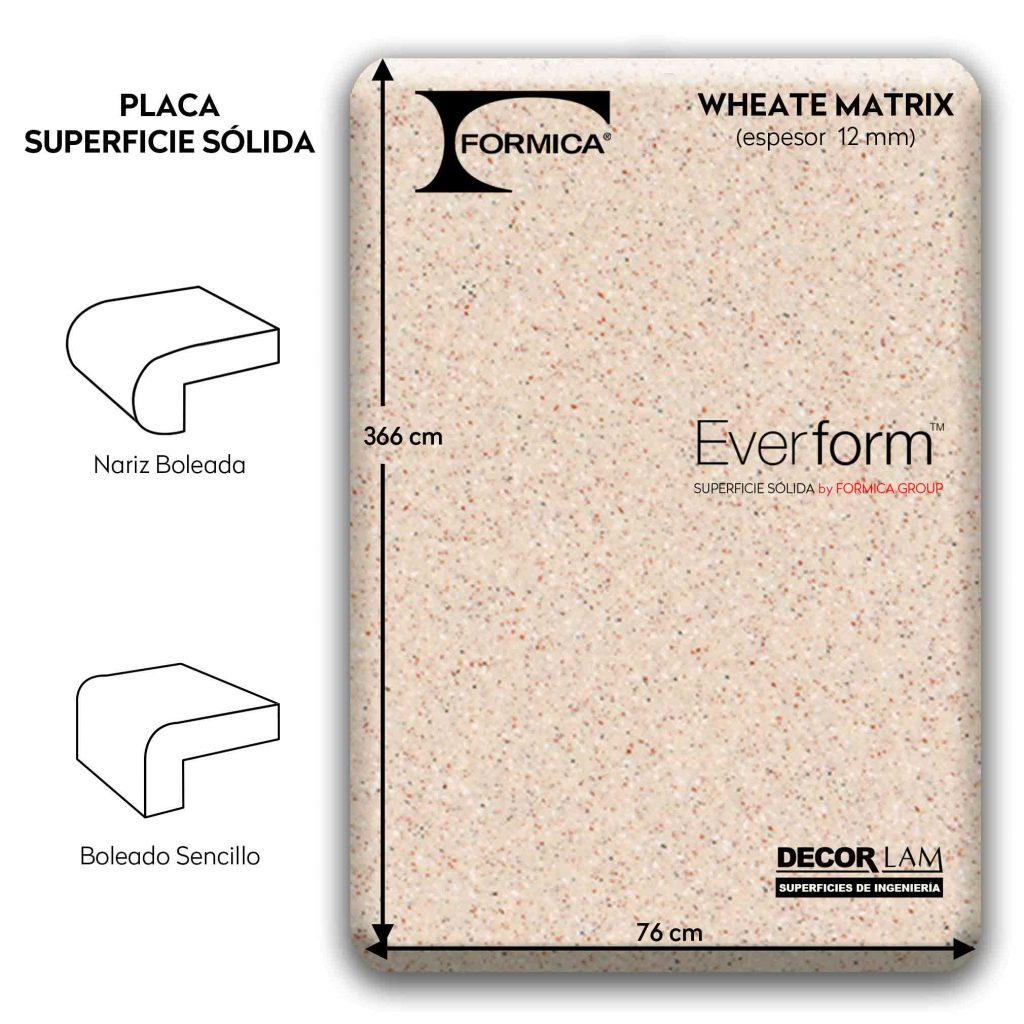 Formica® Placa De Superficie Sólida Everform™Mod. 333 Wheat Matrix .76 ...