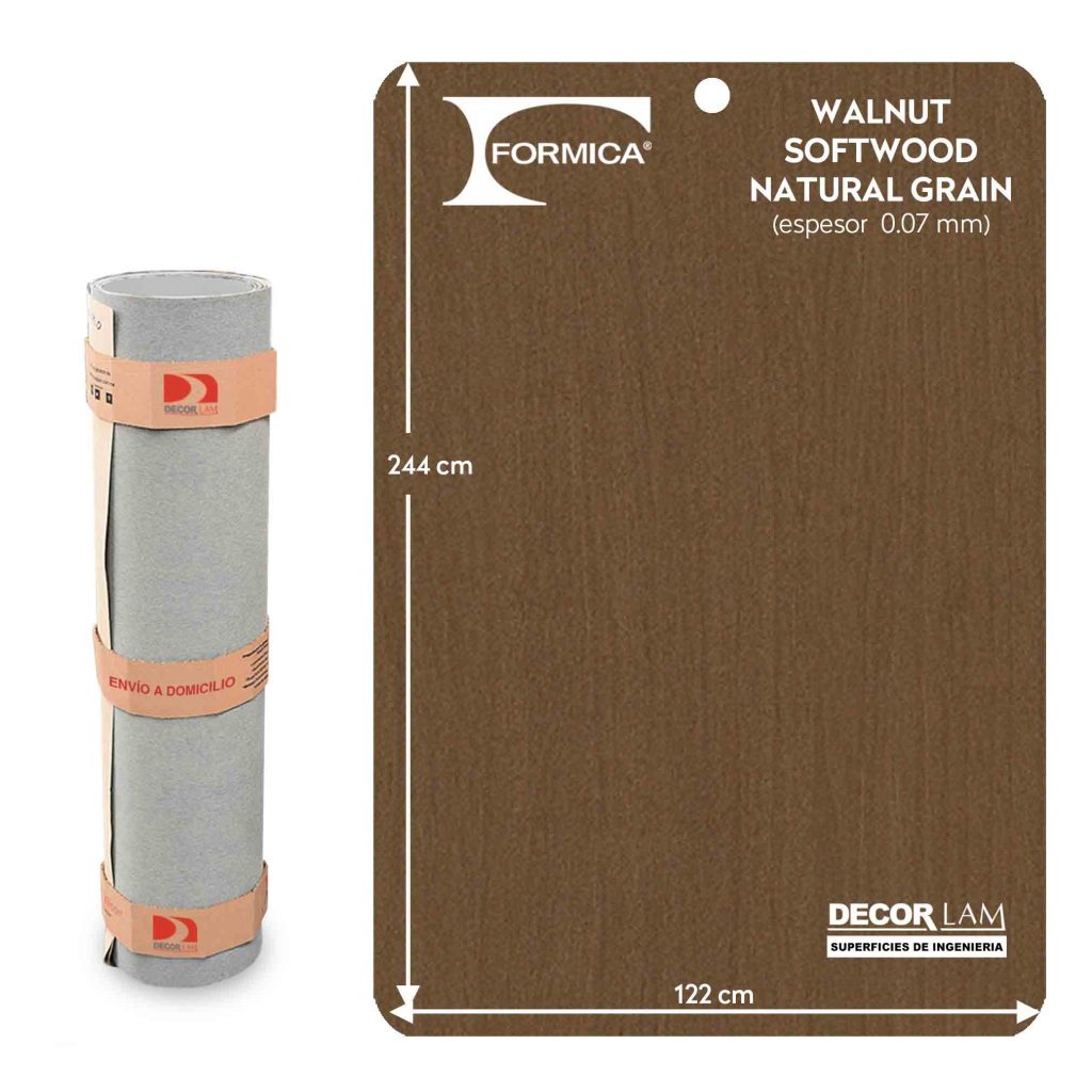 Formica® Laminado Walnut Softwood Mod: 4925 Med: 1.22 X 2.44 mts. En ...